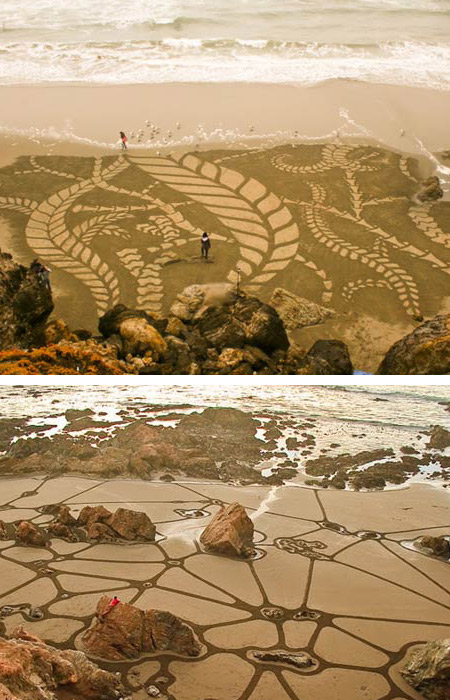 10 Amazing Sand Drawings - sand drawings - Oddee