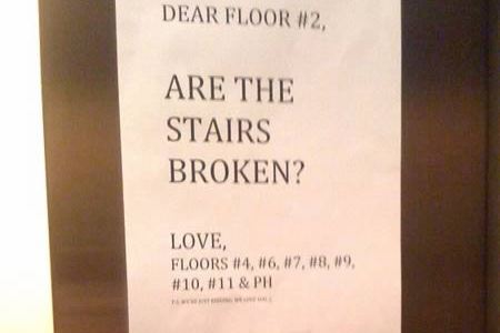 12 Absolutely Hilarious Elevator Notes - funny notes - Oddee
